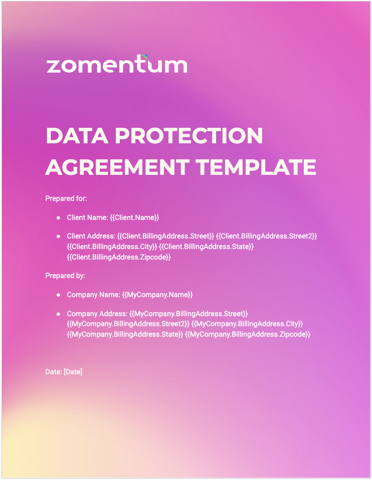 Data Protection Agreement Template Data Protection Agreement Template